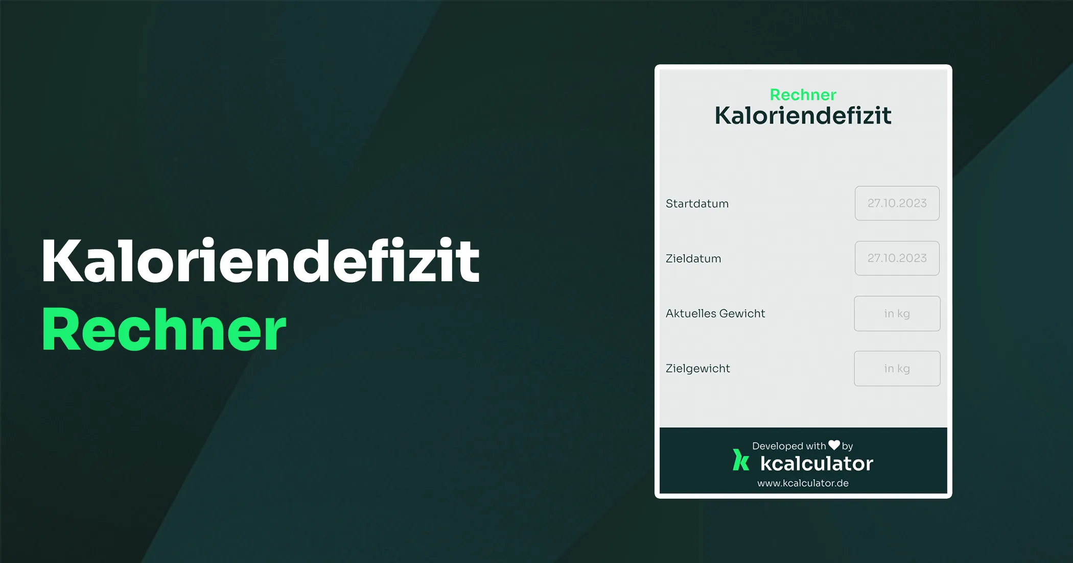 Kaloriendefizit Rechner | kcalculator